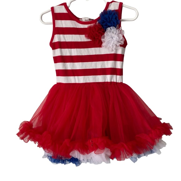 Popatu | Dresses | Popatu Baby Girl 24m Red White Blue Tutu Dress With ...